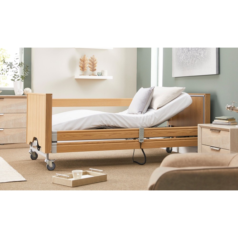 opera classic profiling bed – height adjustable wooden bed for home and care